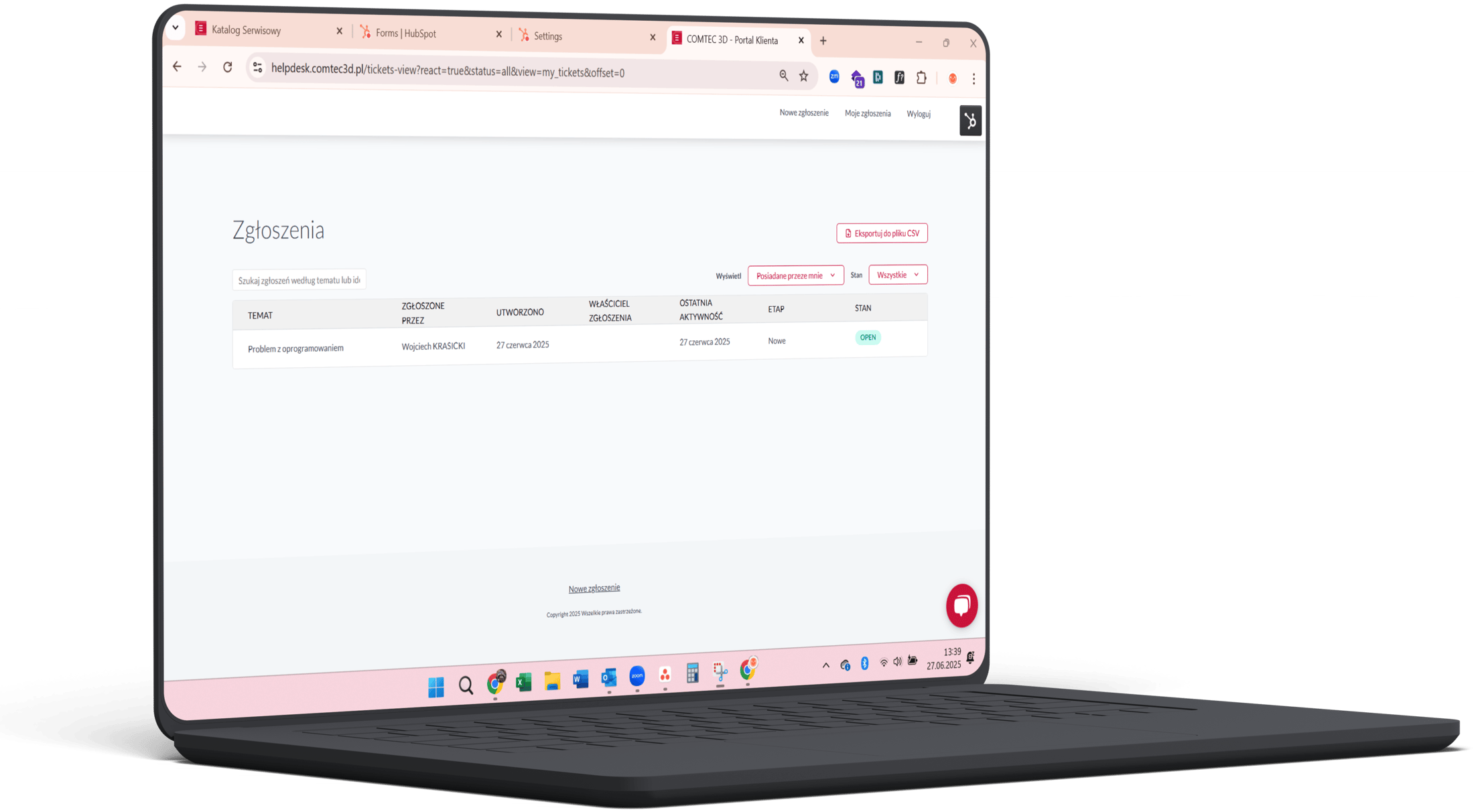 Portal Klienta COMTEC 3D